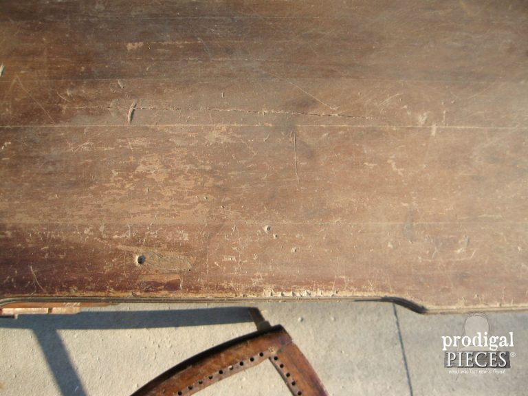 Farmhouse Desk Rescue with Woodburning - Prodigal Pieces