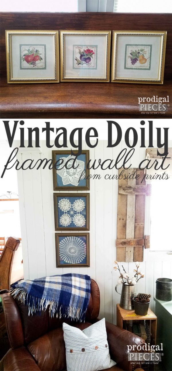 Framed Doily Wall Art from Curbside Finds - Prodigal Pieces