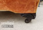 Deconstructed Ottoman with Feed Sack Upholstery - Prodigal Pieces