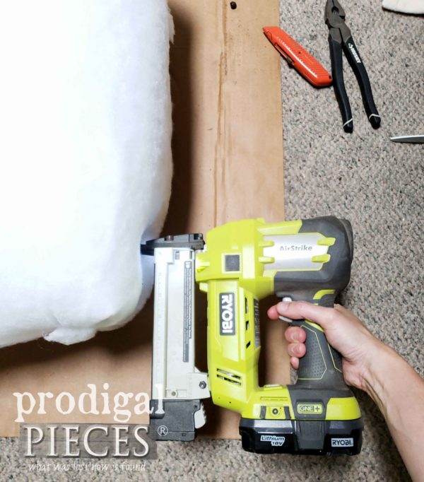 Deconstructed Ottoman with Feed Sack Upholstery - Prodigal Pieces