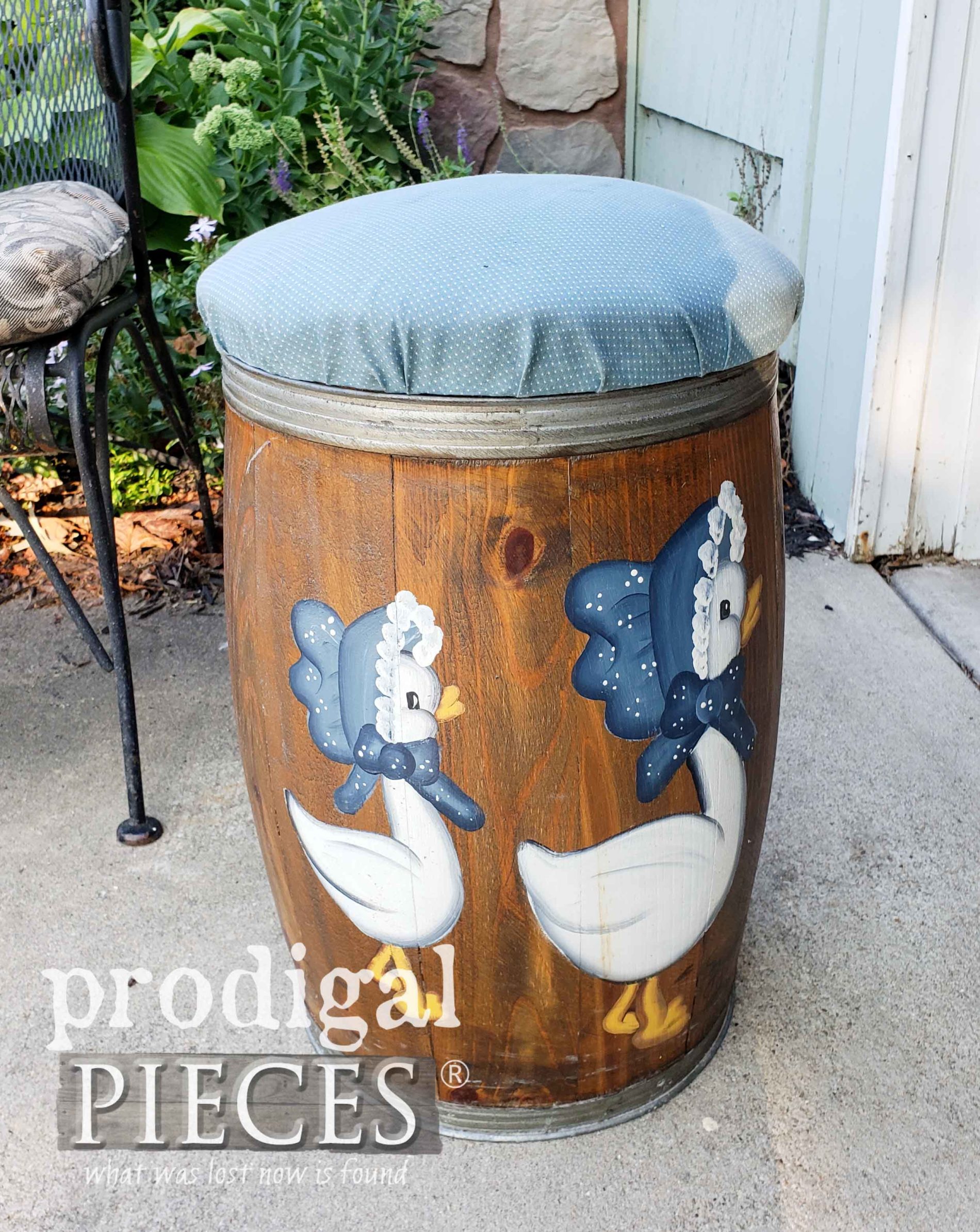 Farmhouse Nail Barrel Stool Makeover - Prodigal Pieces