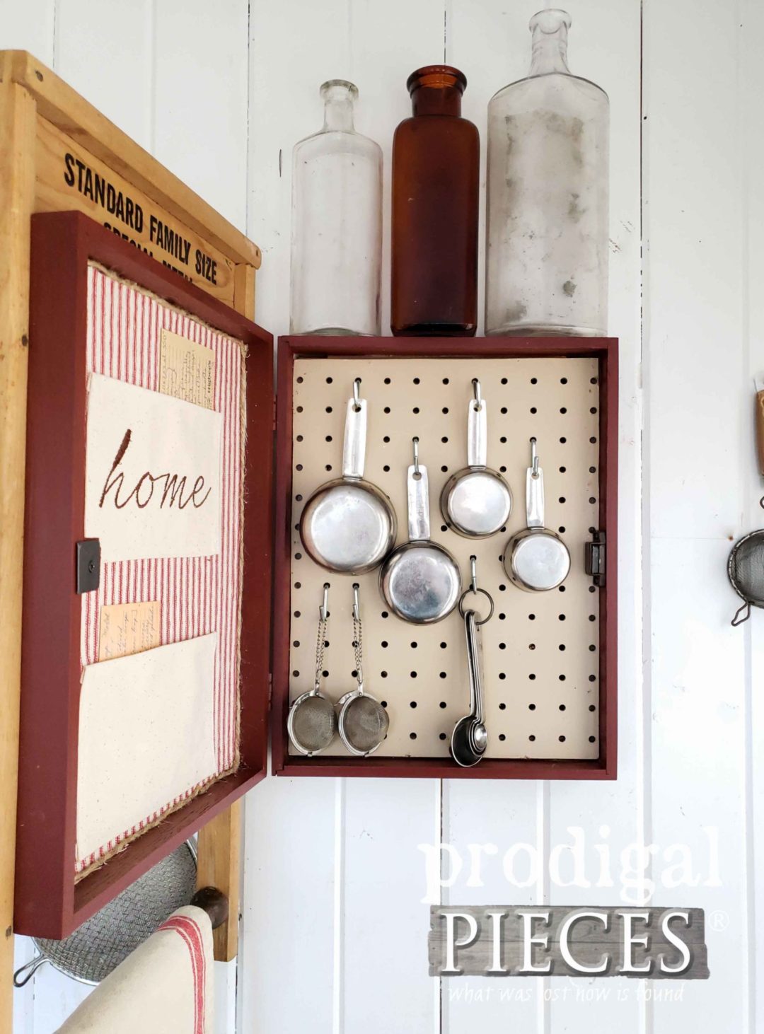Upcycled Washboard & Silverware Box Cupboard - Prodigal Pieces