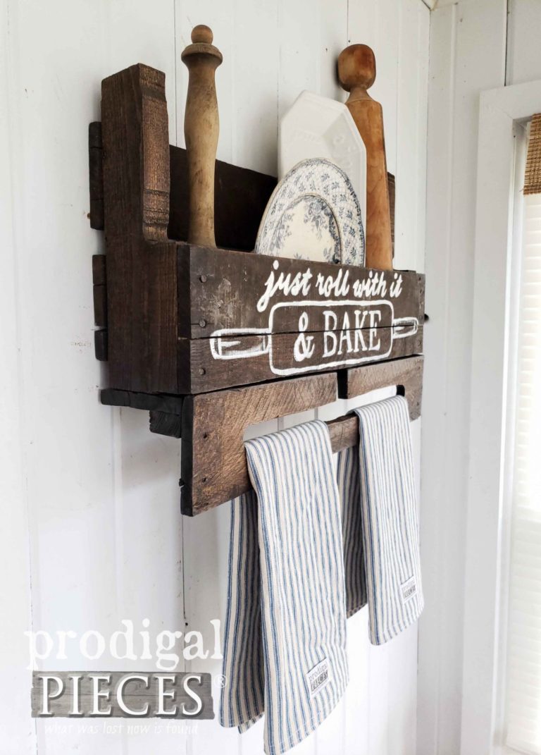 Upcycled Pallet Twice Over ~ Farmhouse Towel Rack - Prodigal Pieces