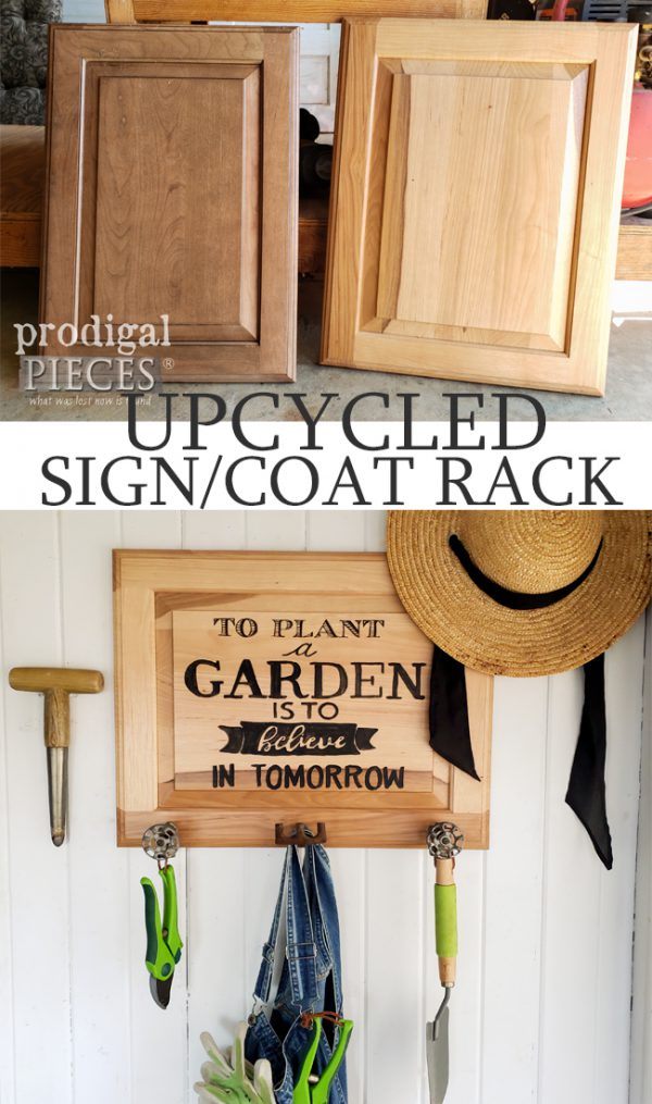 Upcycled Cupboard Door Garden Sign - Prodigal Pieces