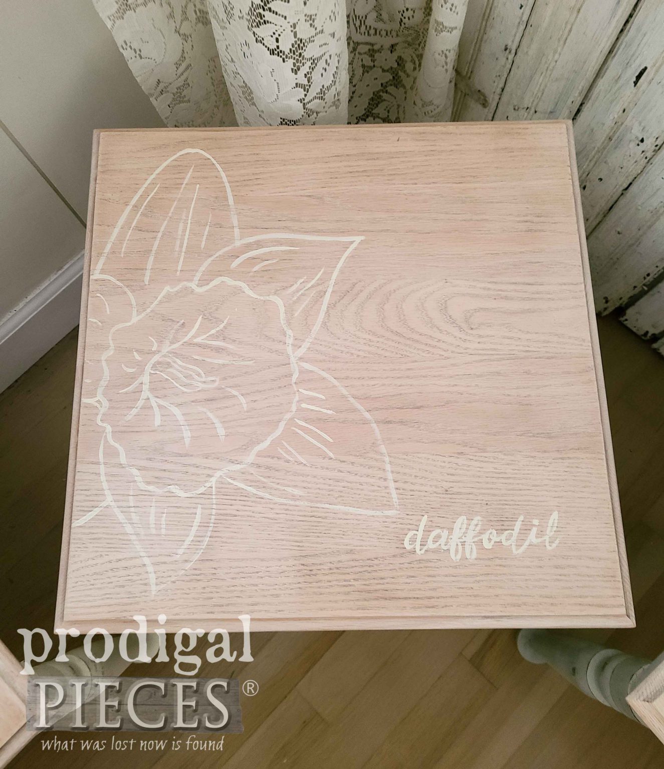 Vintage Stacking Tables with Flower Design - Prodigal Pieces