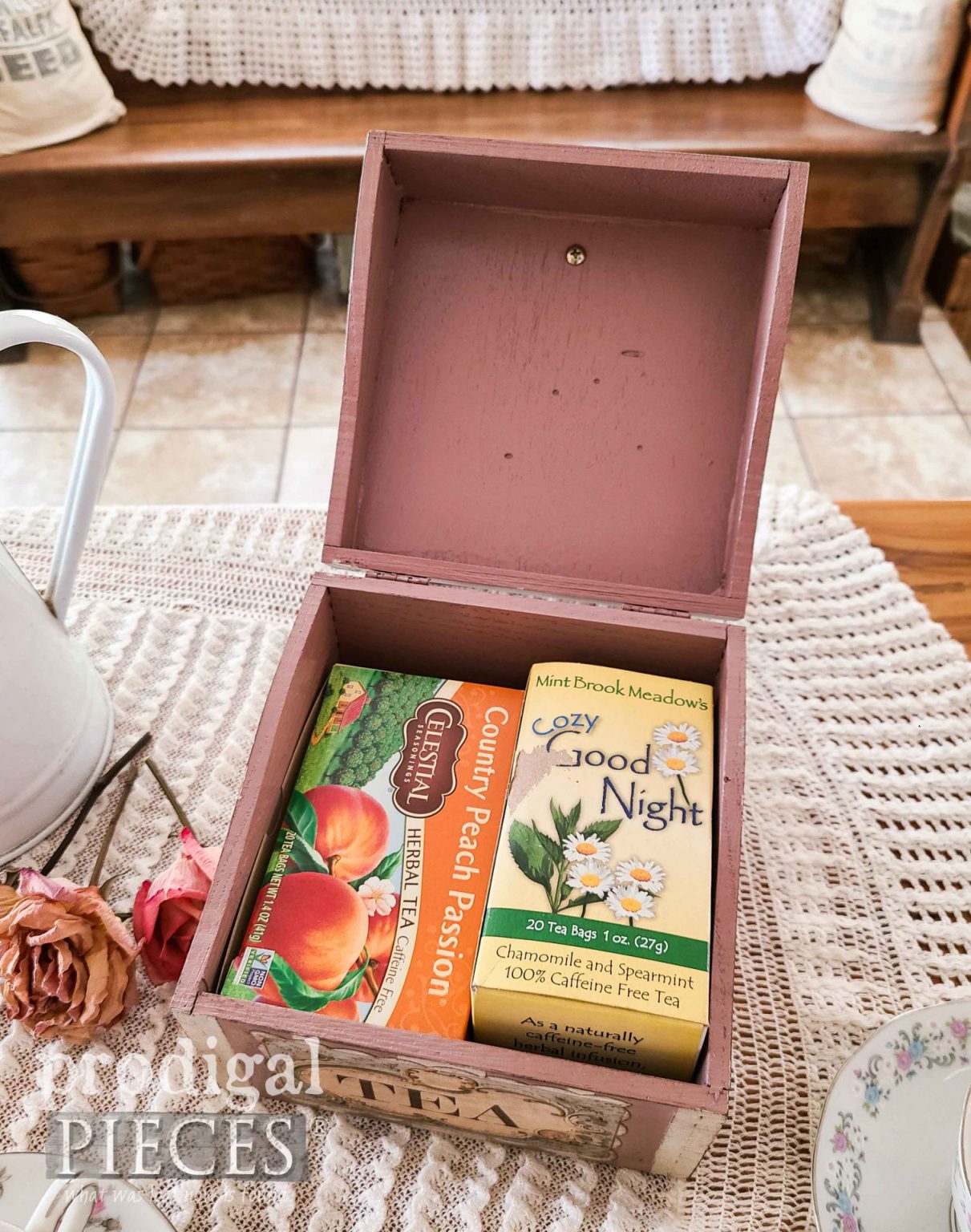 Vintage Tea Box ~ A Mini Makeover - Prodigal Pieces