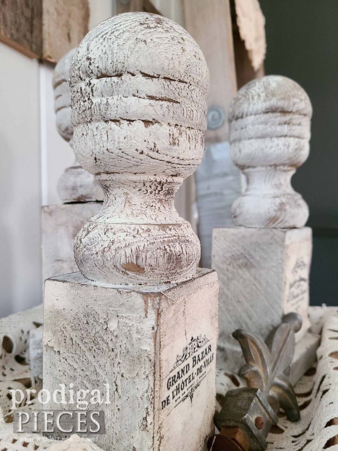 Upcycled Finials into Farmhouse Decor - Prodigal Pieces