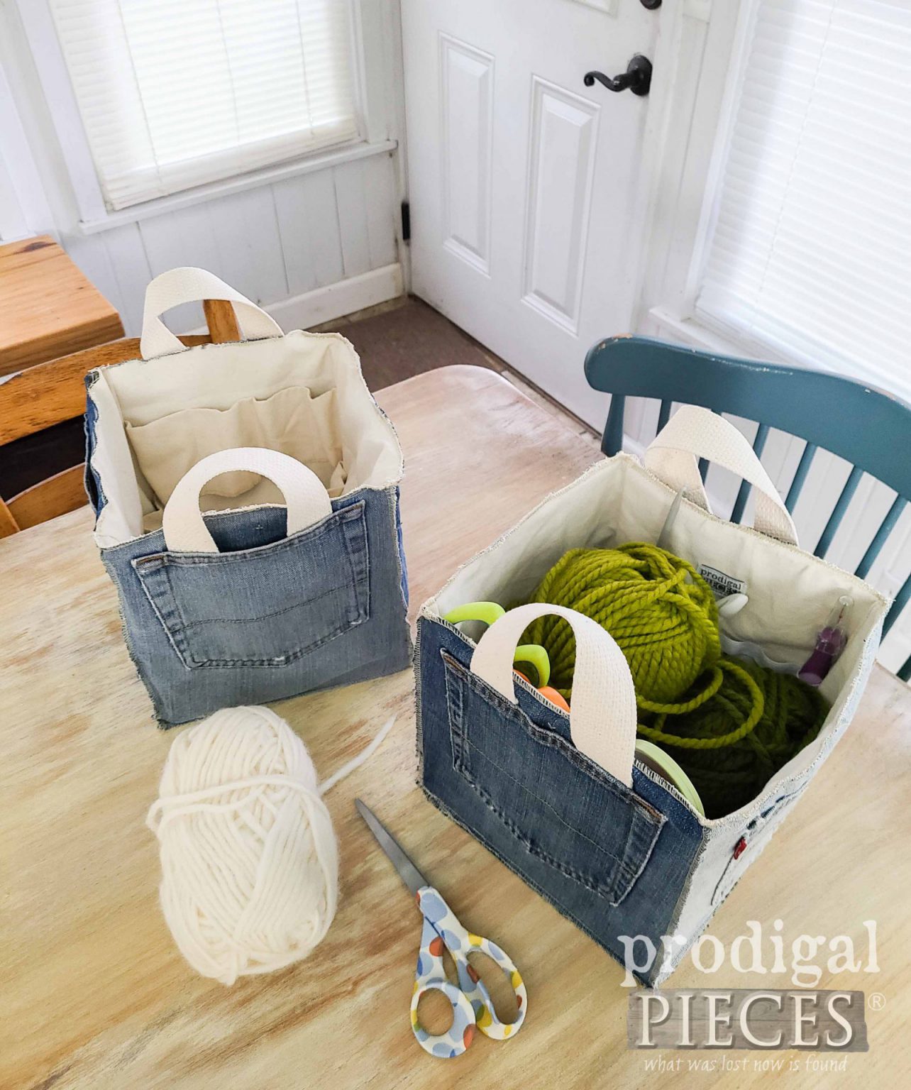 Upcycled Jean Storage Bucket - Prodigal Pieces