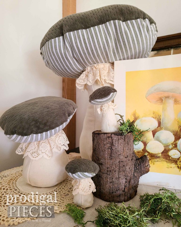 DIY Fabric Mushroom from Refashioned Clothes - Prodigal Pieces