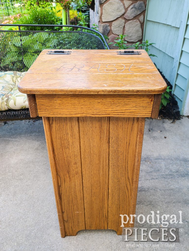 Vintage Wooden Trash Bin into Laundry Bin - Prodigal Pieces