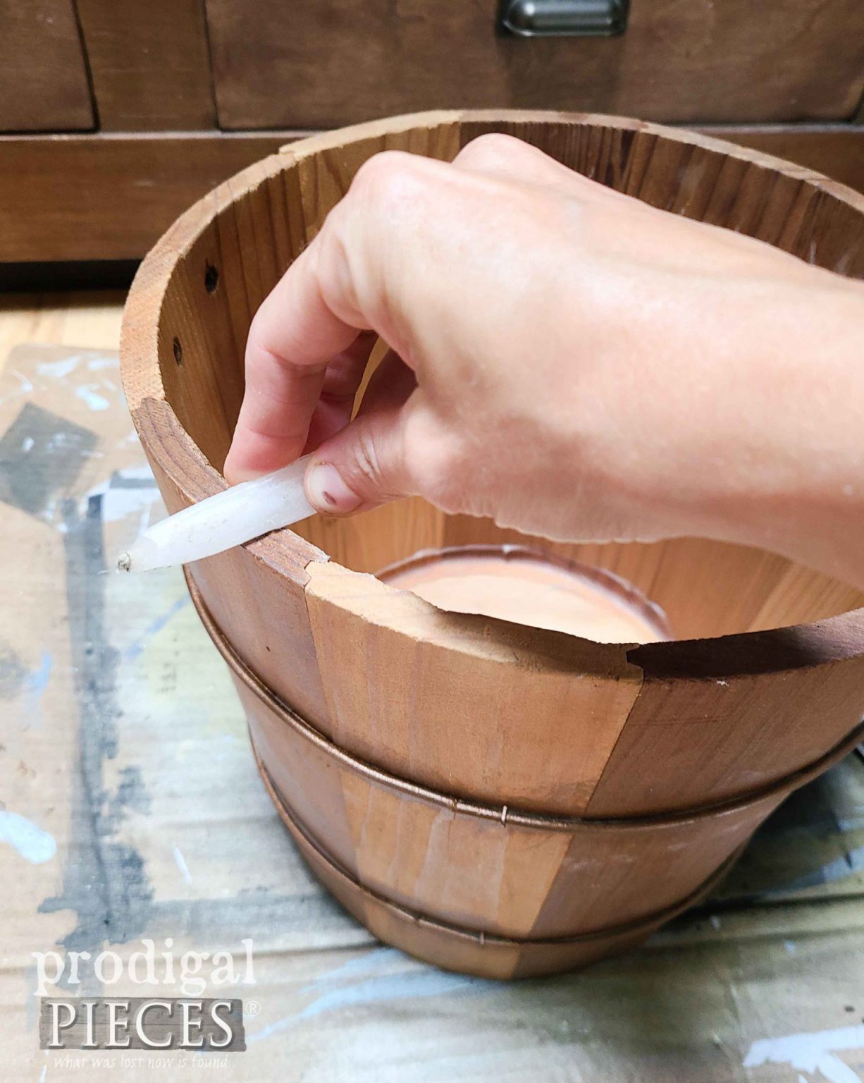 Vintage Ice Cream Bucket Makeover - Prodigal Pieces