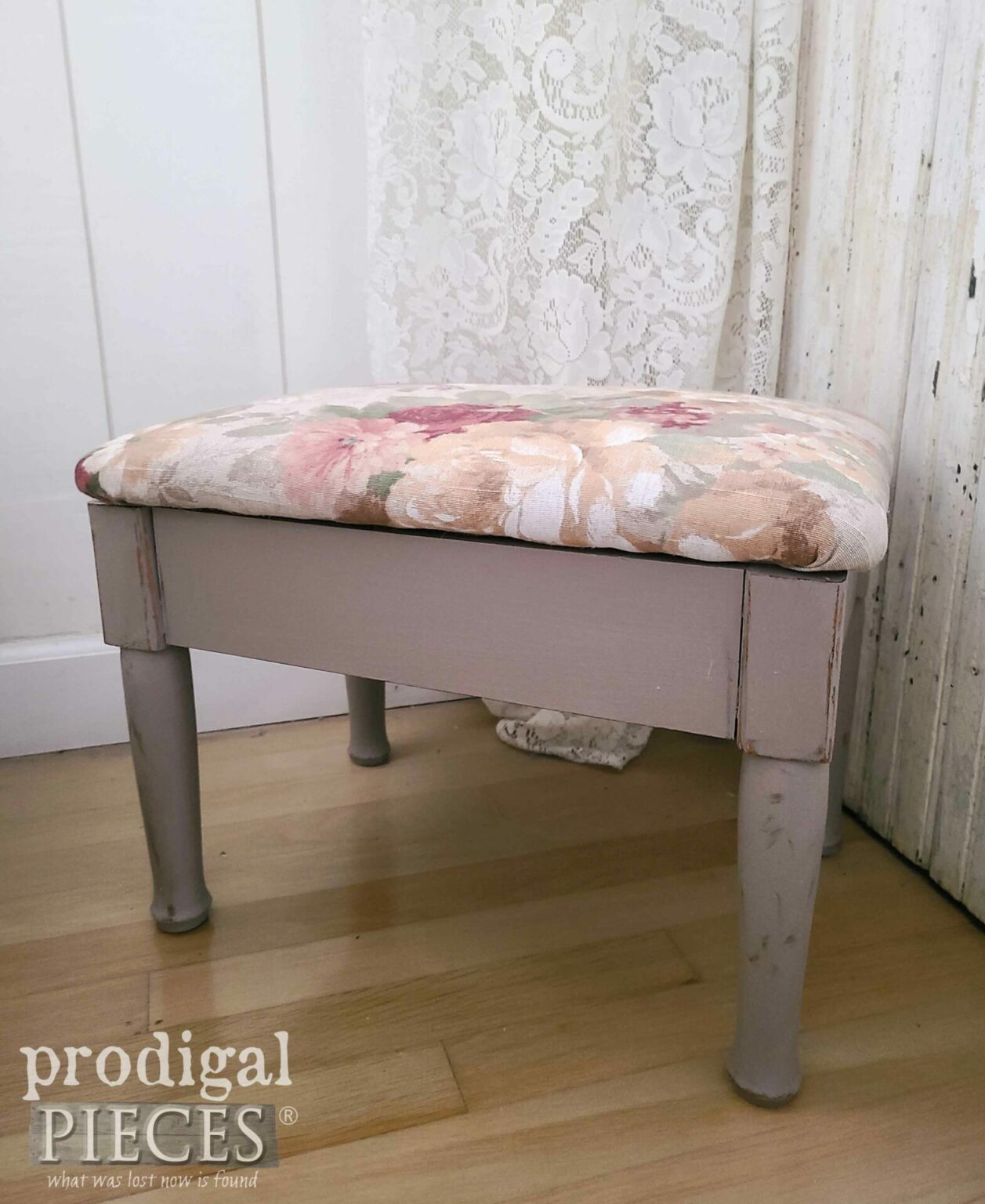 Thrifted Footstool Makeover - Prodigal Pieces