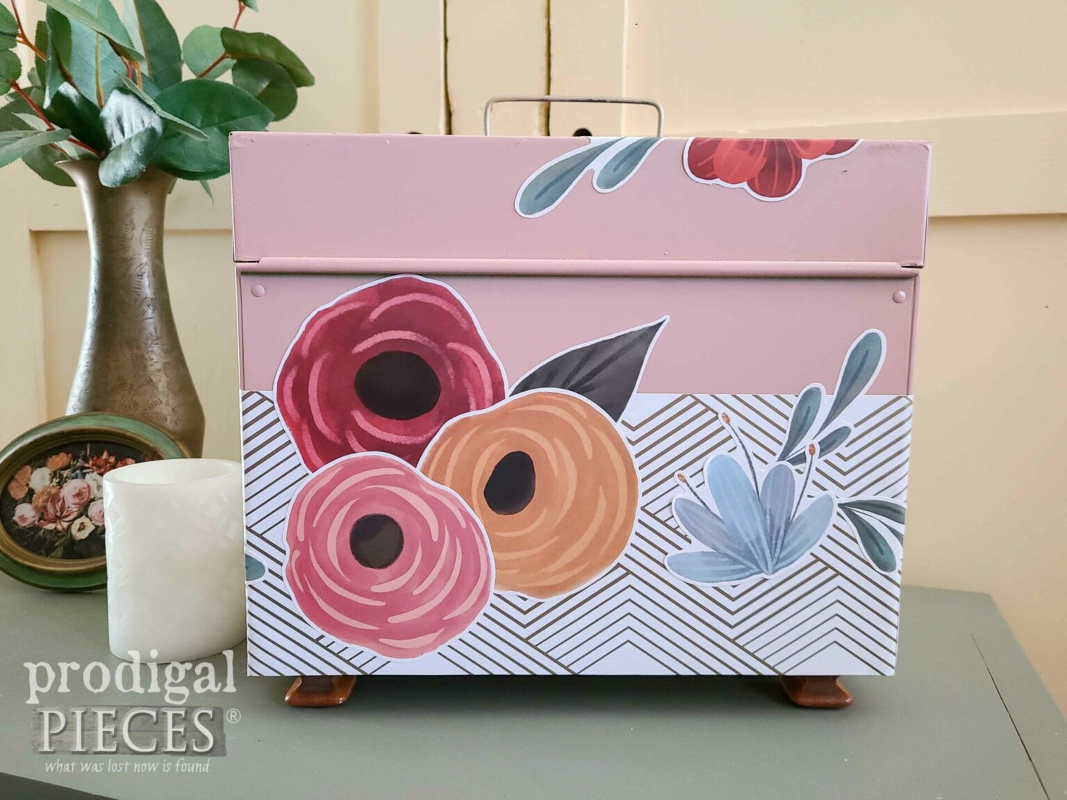 Metal File Box Upcycled - Prodigal Pieces