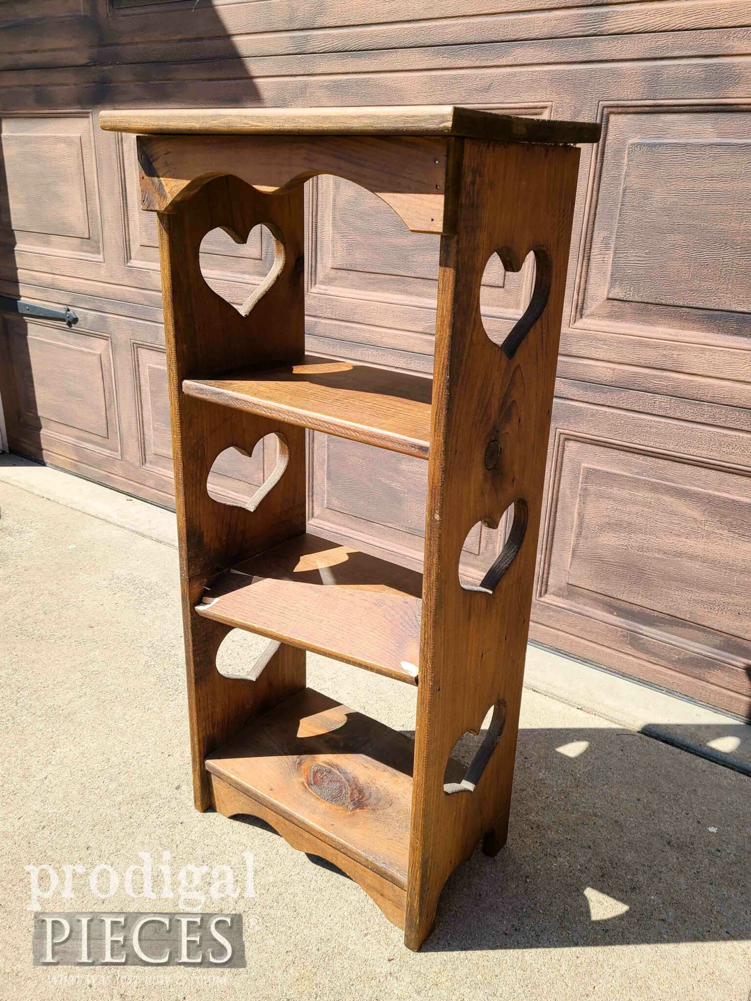 Vintage Bookshelf Heart Cut-Out Makeover - Prodigal Pieces