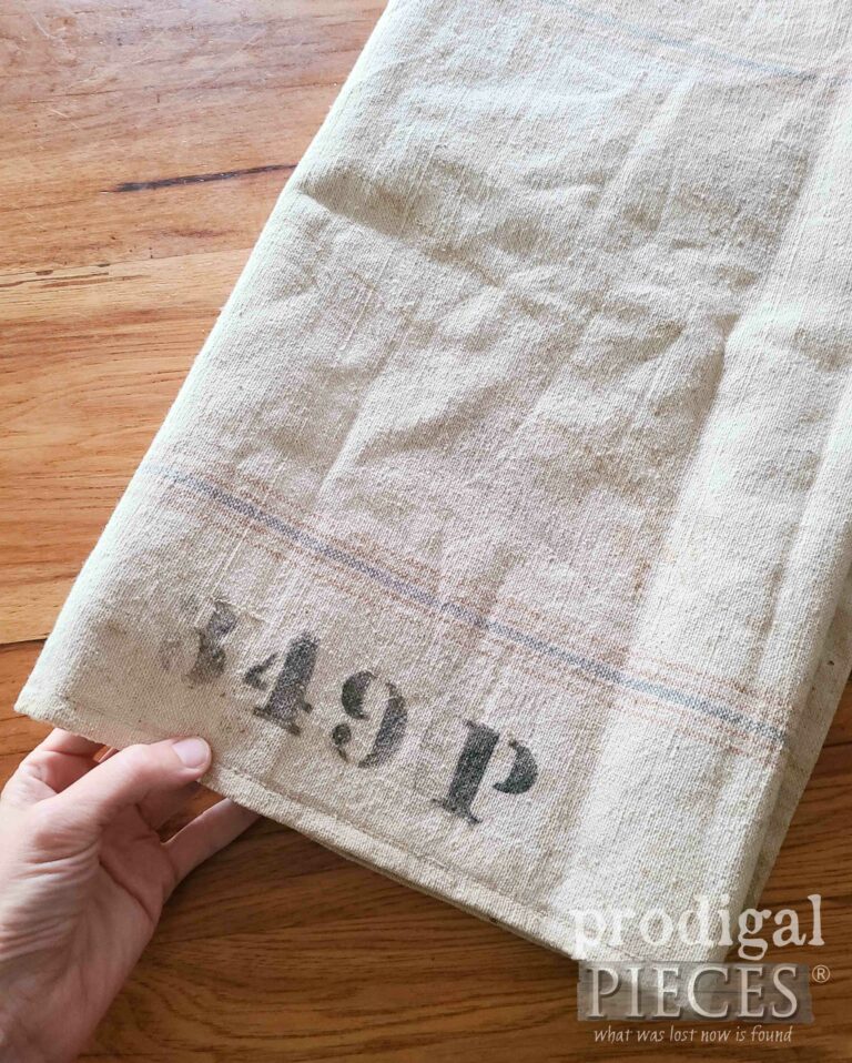 Refashioned Feed Sack Bucket - Prodigal Pieces