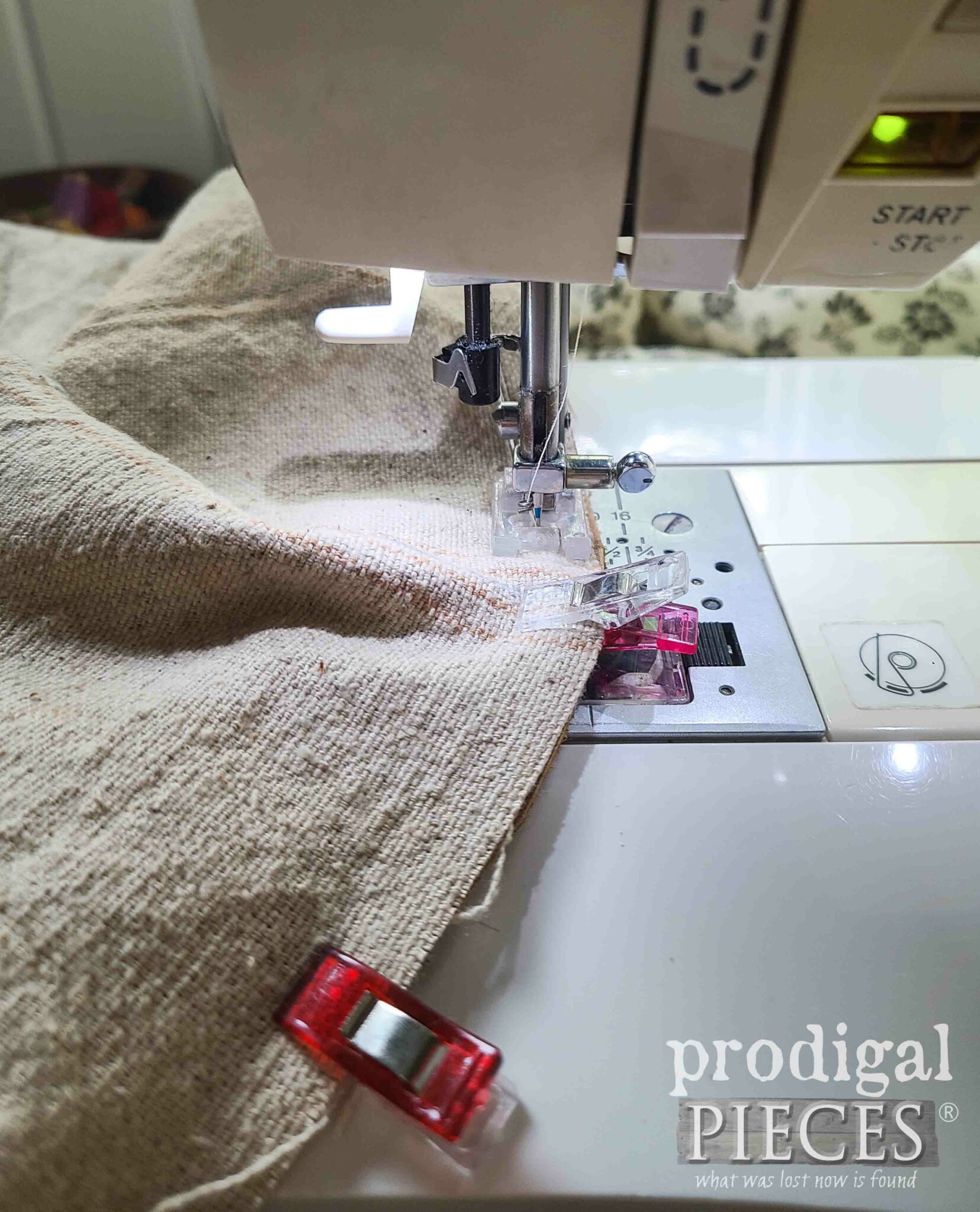 Refashioned Feed Sack Bucket - Prodigal Pieces
