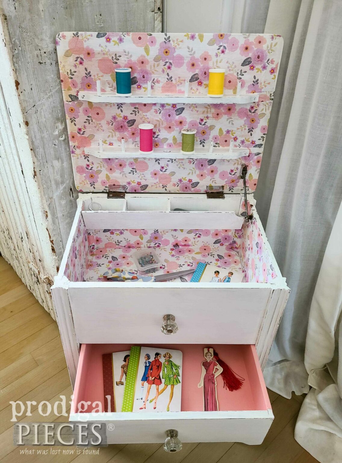 Vintage Sewing Table Repair & Refresh - Prodigal Pieces