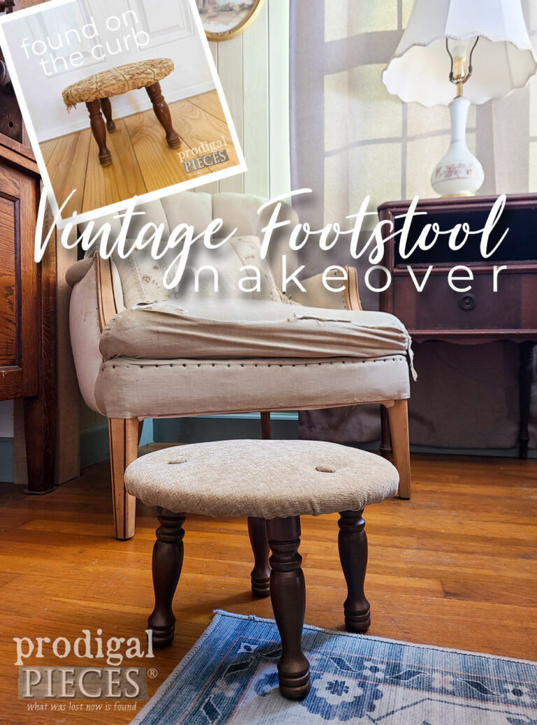 Vintage Footstool Makeover - Prodigal Pieces
